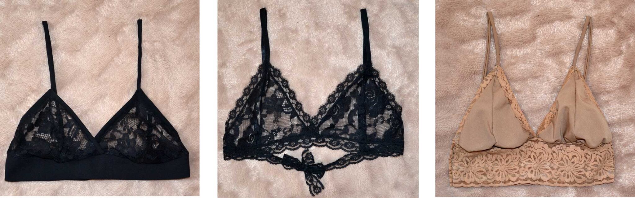 Triangle lace bras